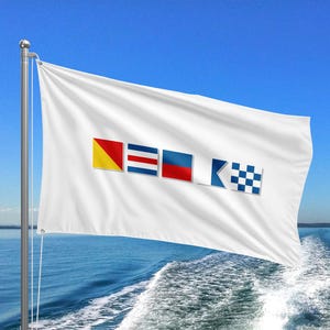 Personalized Boat Flag, Custom Captain Gift, Nautical Code Flag, Boat ...