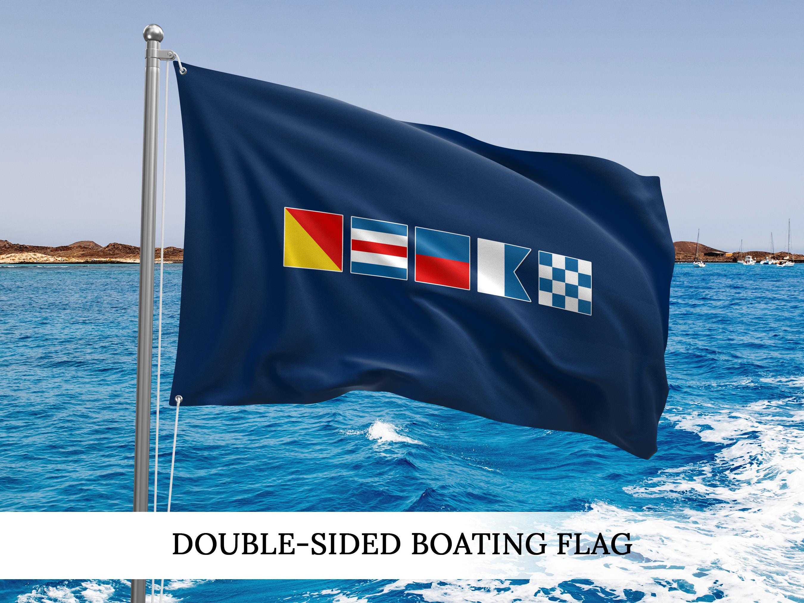 Personalized Boat Flag, Custom Captain Gift, Nautical Code Flag, Boat ...