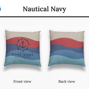 Custom Outdoor Boat Pillow, Anchor Boat Name Cushion, Yacht Outdoor ...