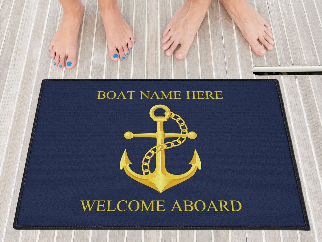 Nautical Welcome Heavy Duty Mat Custom Yacht Mat Family Boat - Etsy