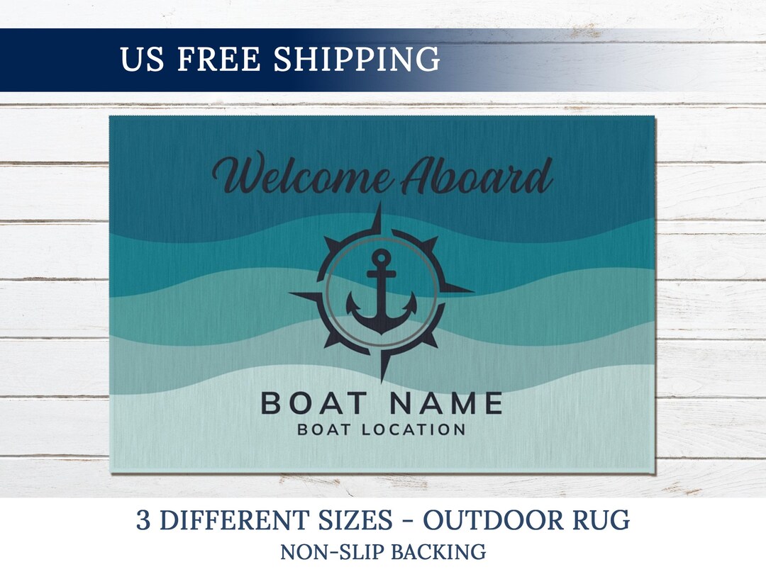 Custom Boat Mat, Boat Rug, Boat Gift, Nautical Outdoor Lake House Rug ...
