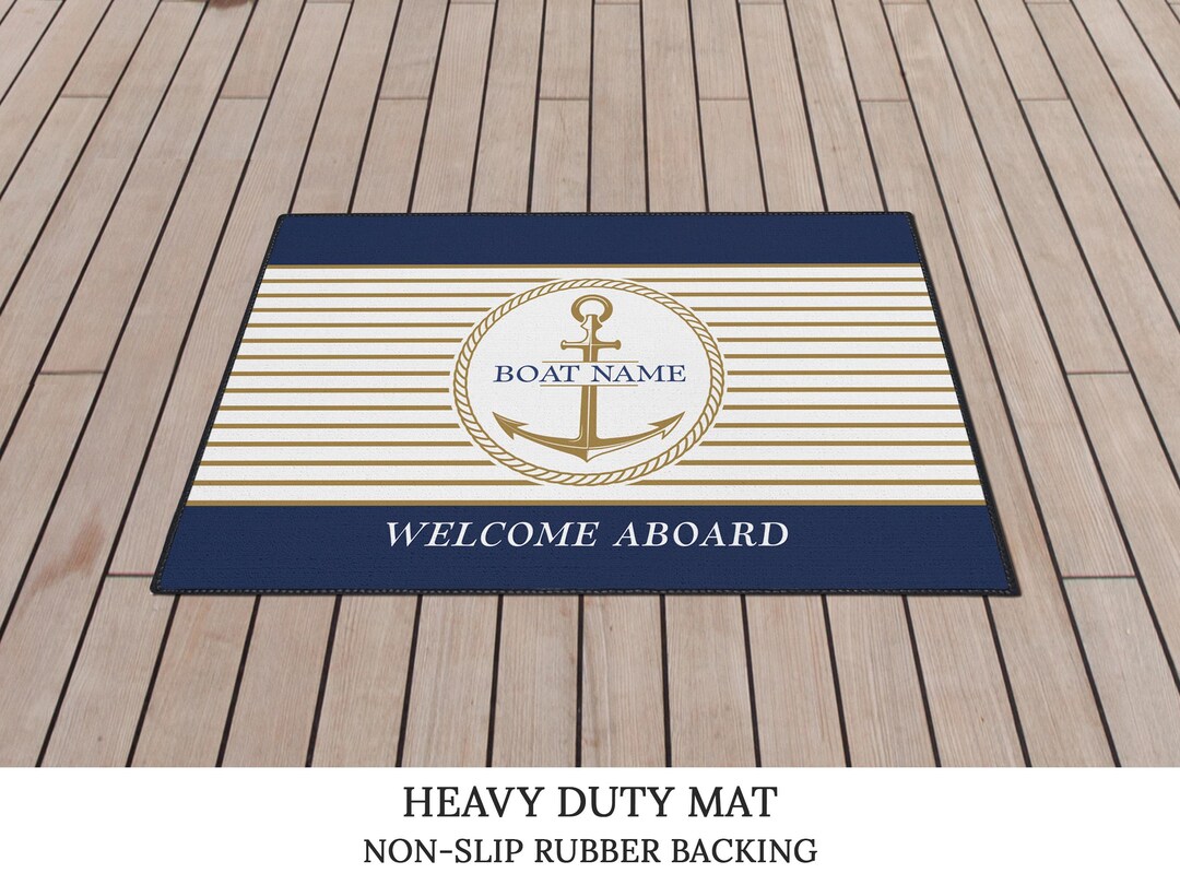 Personalized Boat Gifts, Boat Welcome Mat, Boat Name Mat, Welcome ...