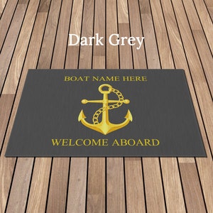 Welcome Aboard Rug, Outdoor Rug for Boats, Custom Family Boat Gift ...