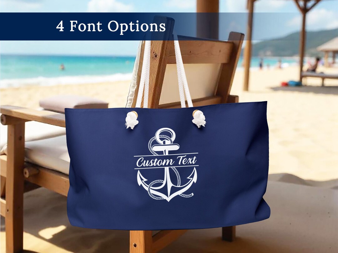 Monogram Nautical Tote Bag: Personalized Anchor Boating Bag - Etsy