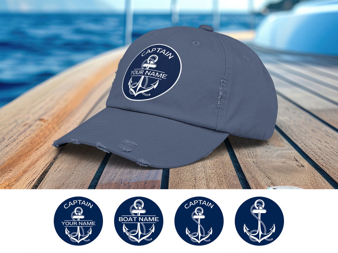 Nautical Captain Hat, Boat Cap, Captain Gift, Dad Boat Gift, Anchor Hat ...
