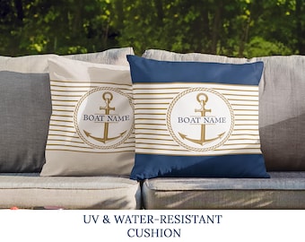 Personalized Boat Pillow Custom Boat Name Cushion Outdoor UV Water ...