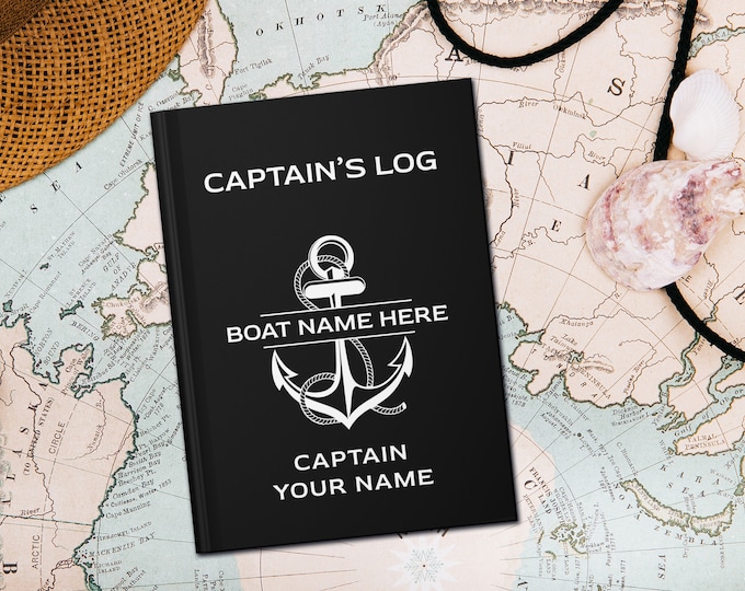 Custom Yacht Log Book, Personalized Captain's Log Boating Journal ...