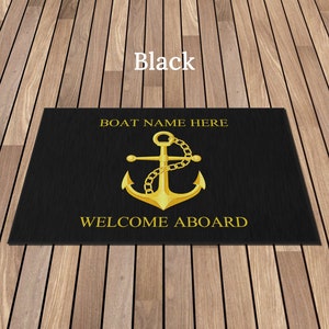 Welcome Aboard Rug, Outdoor Rug for Boats, Custom Family Boat Gift ...