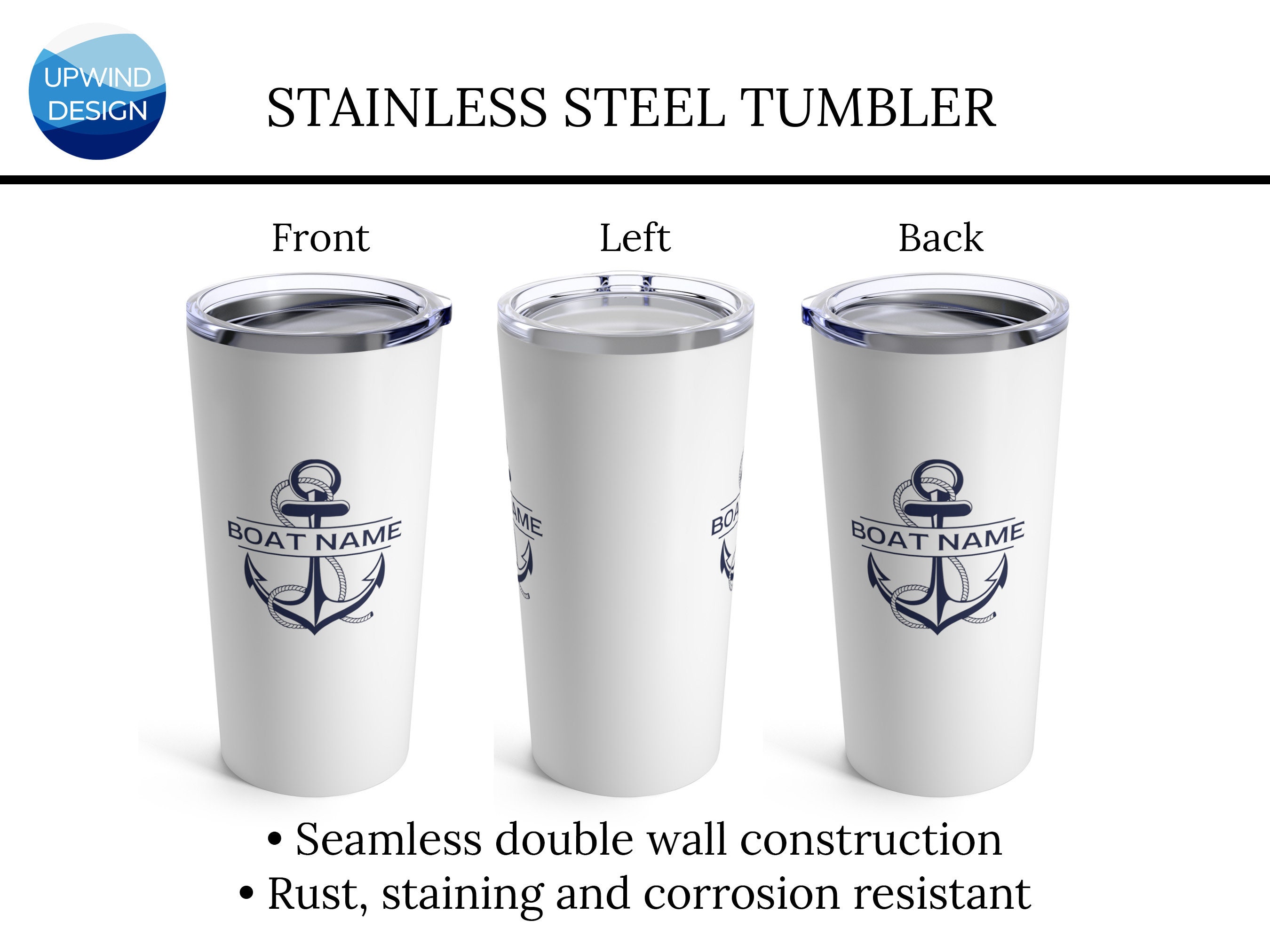 Custom Boat Tumbler: Insulated Nautical Captain First Mate Gift, Lake ...
