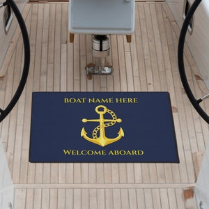 Nautical Welcome Heavy Duty Mat, Custom Yacht Mat, Family Boat Gift ...