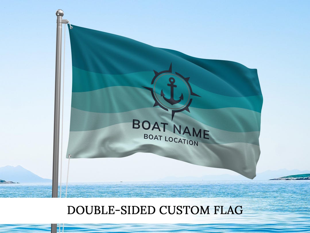 Custom Boat Name Flag: Personalized and Double-sided Nautical Decor - Etsy