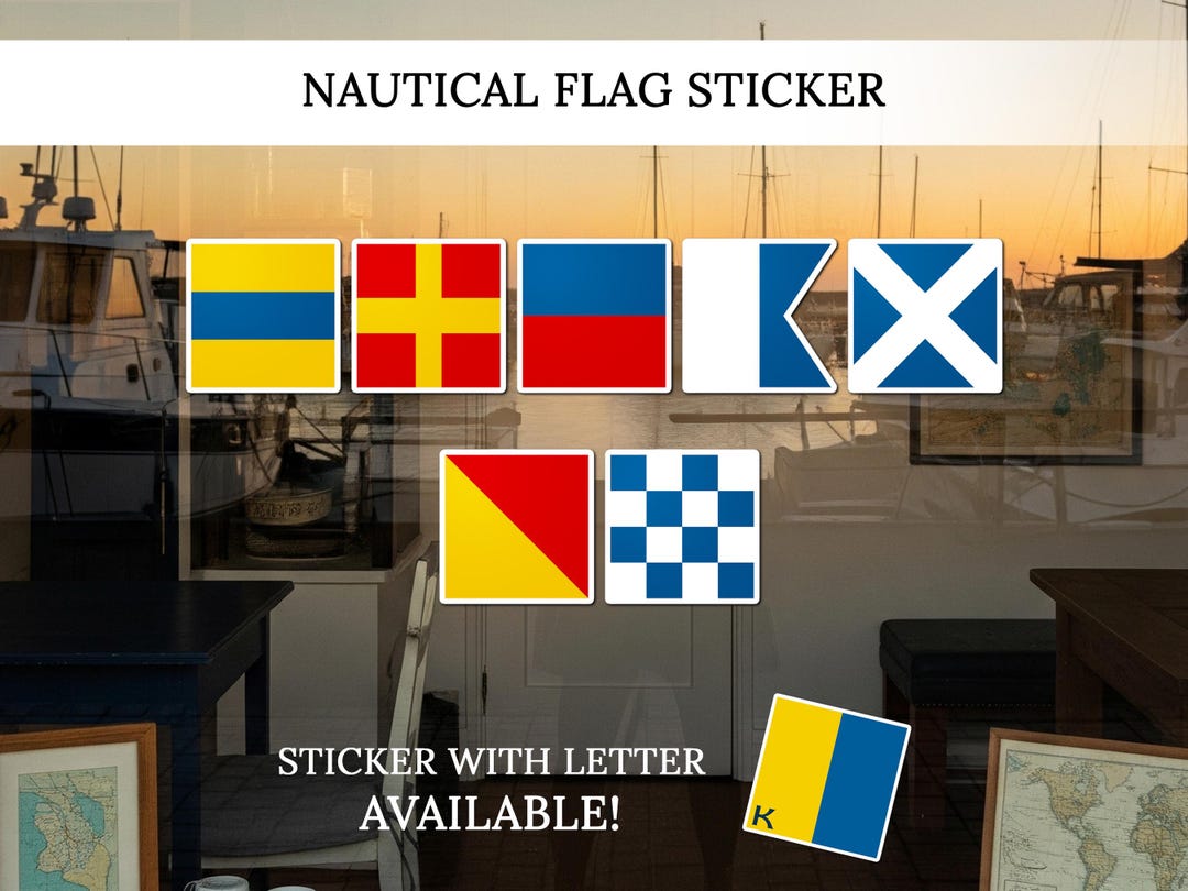 Nautical Flag Alphabet Sticker: Vinyl Decal for Captains and Sailors - Etsy