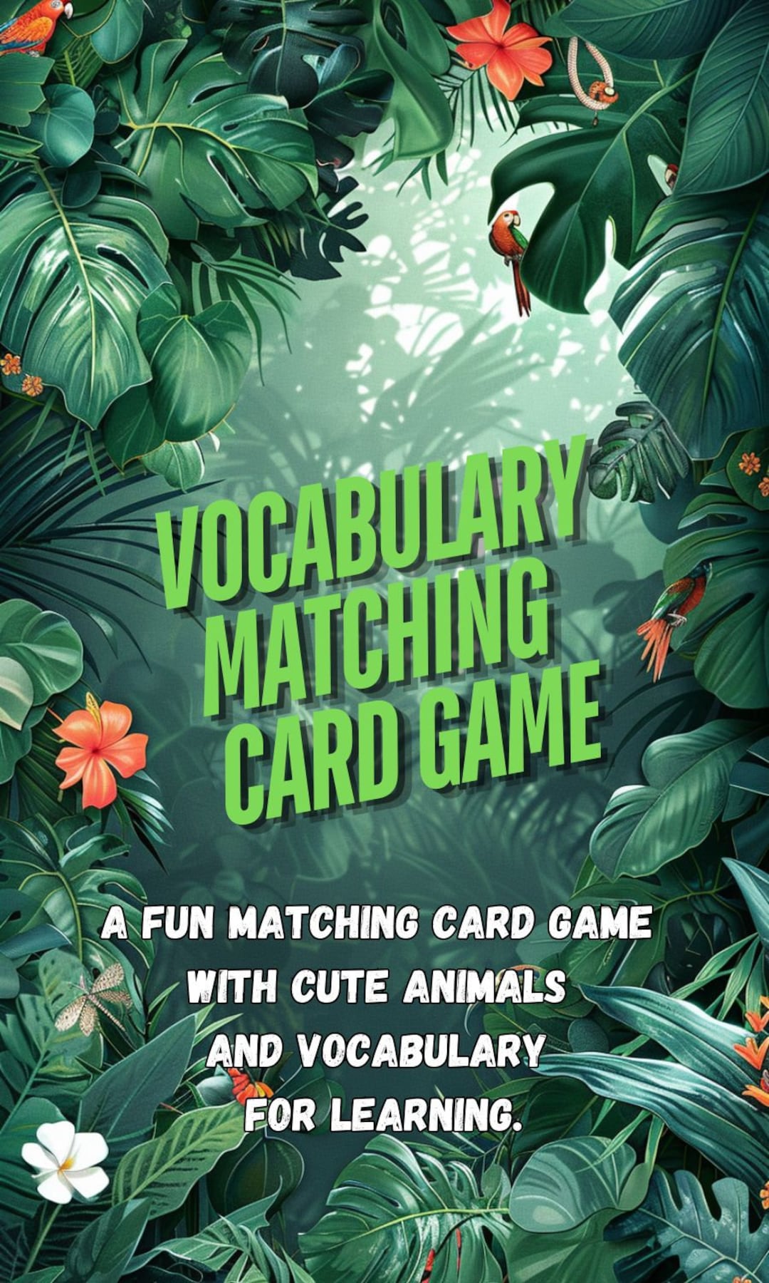 VOCABULARY MATCHING CARD Printable Flashcards - Etsy