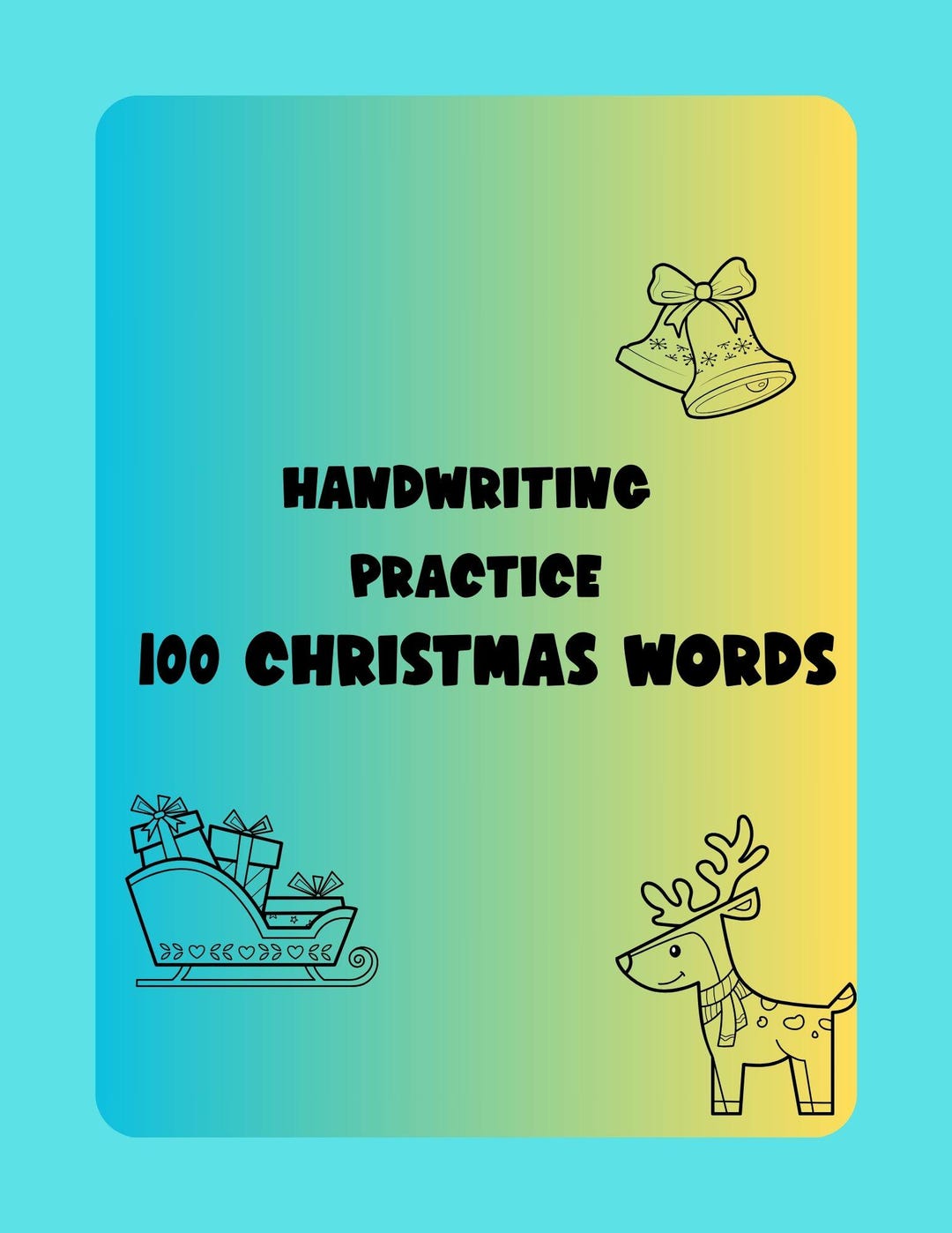 Handwriting Practice Christmas Words - Etsy