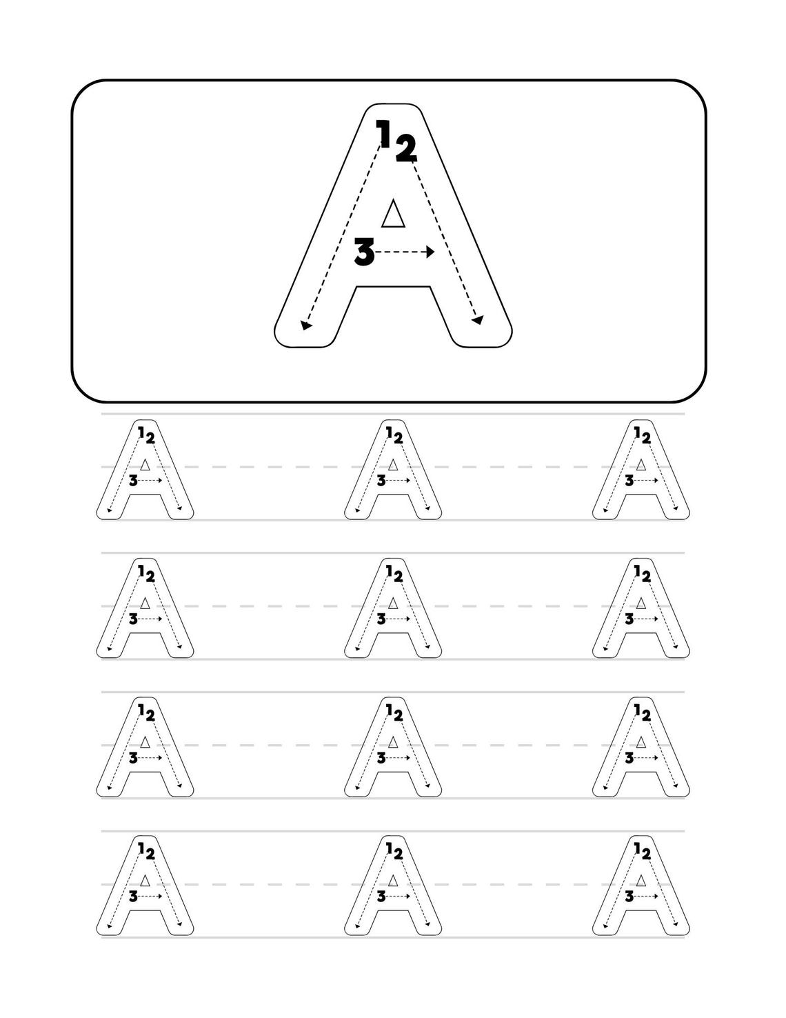 Handwriting Outlines for Alphabet A-Z - Etsy