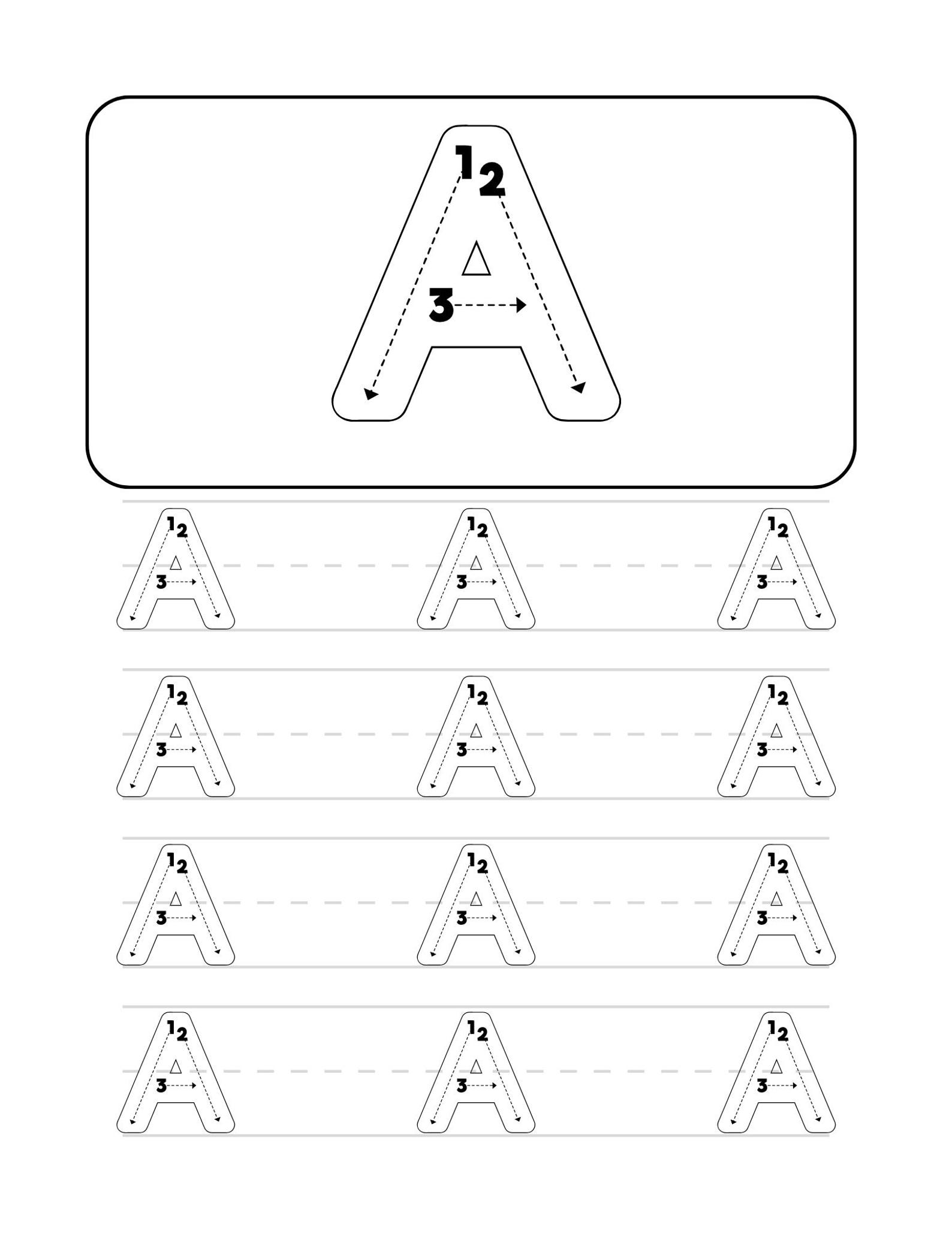 Handwriting Outlines for Alphabet A-Z - Etsy