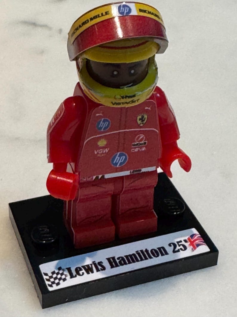 F1 Minifigure Ferrari Lewis Hamilton 2025 Formula 1 Grand Prix Driver ...