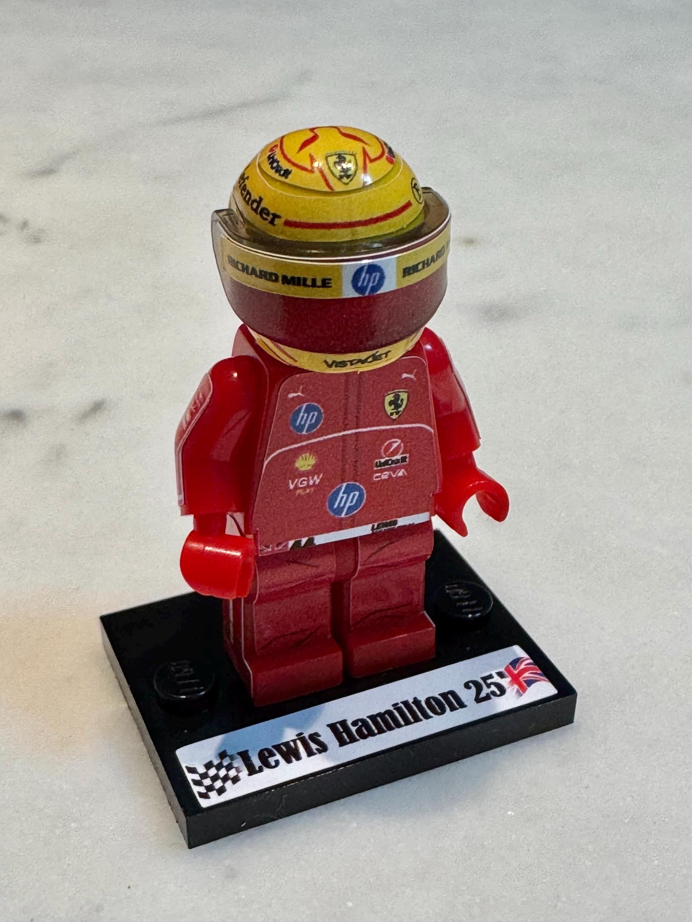 F1 Minifigure Ferrari Lewis Hamilton 2025 Formula 1 Grand Prix Driver ...