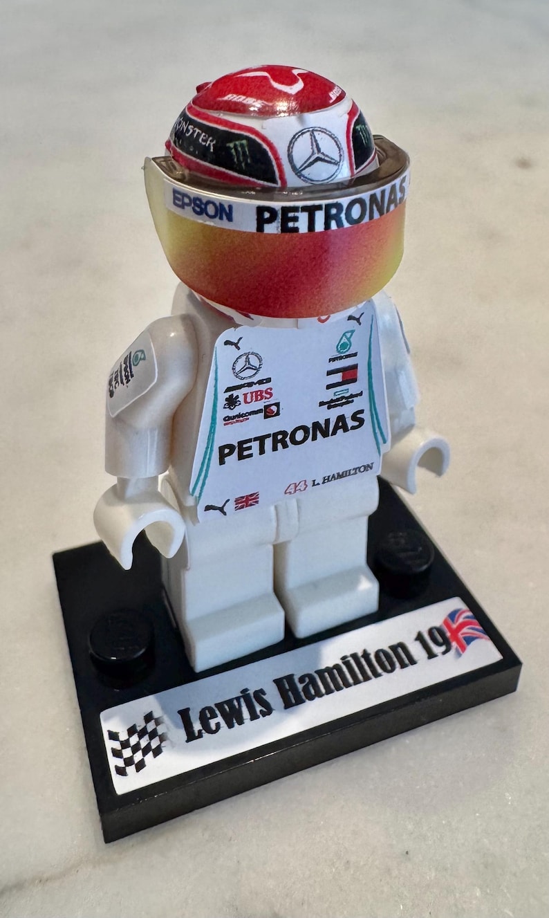 Minifigure F1 Lewis Hamilton 2019 World Champions Suit Grand Prix ...
