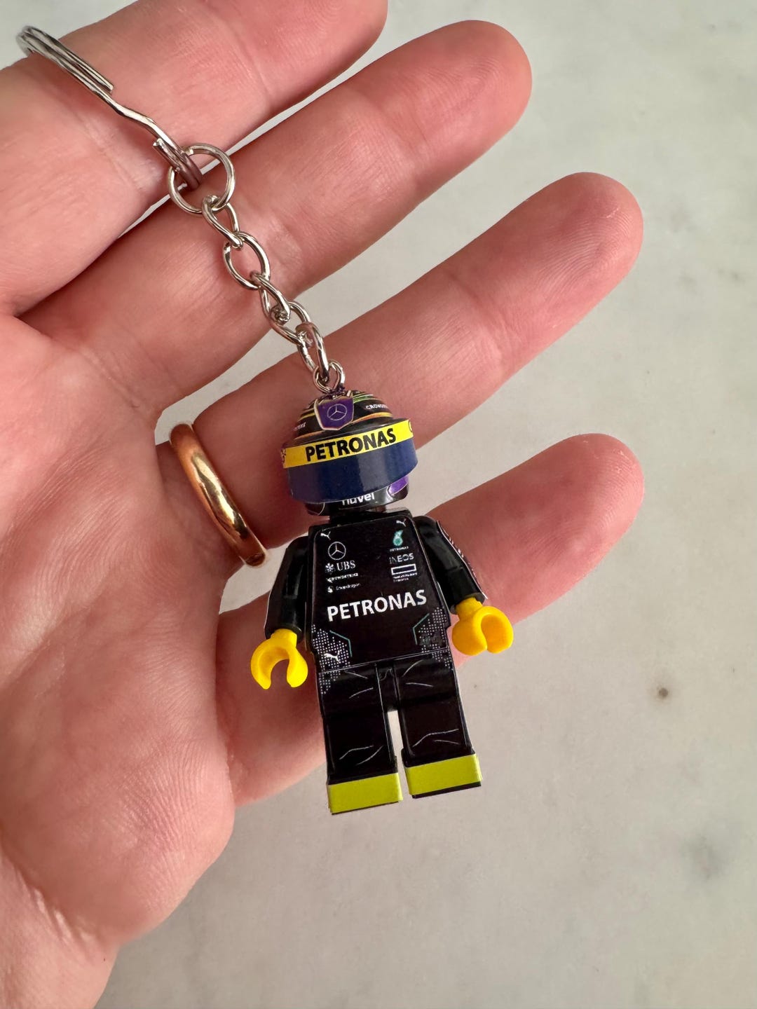 F1 Keyring Lewis Hamilton 2024 F1 Minifigure DANKE MERCEDES Formula 1 ...