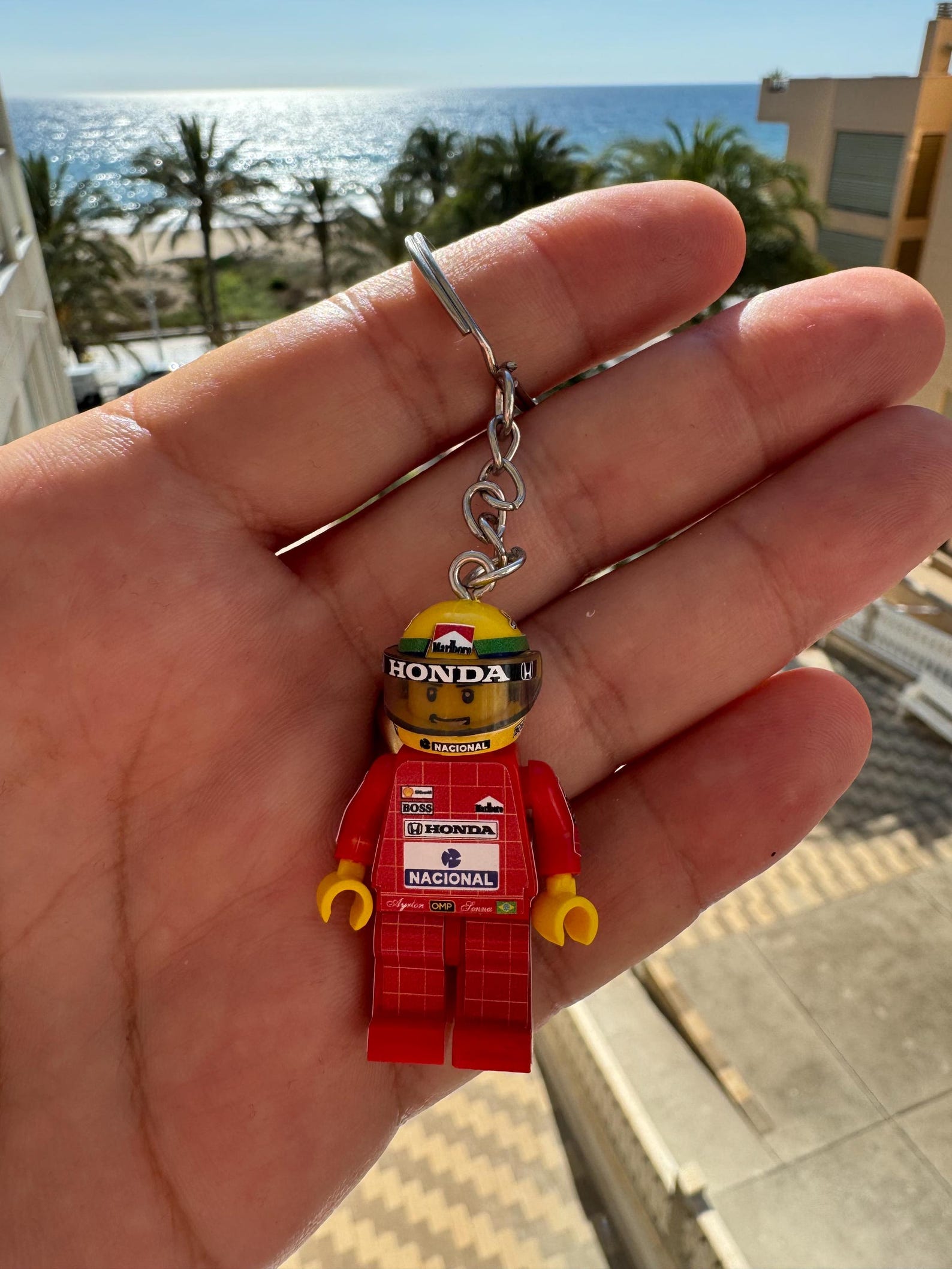 Ayrton Senna Key Ring Mclaren Red F1 Formula 1 Grand Prix Pilot Figure ...