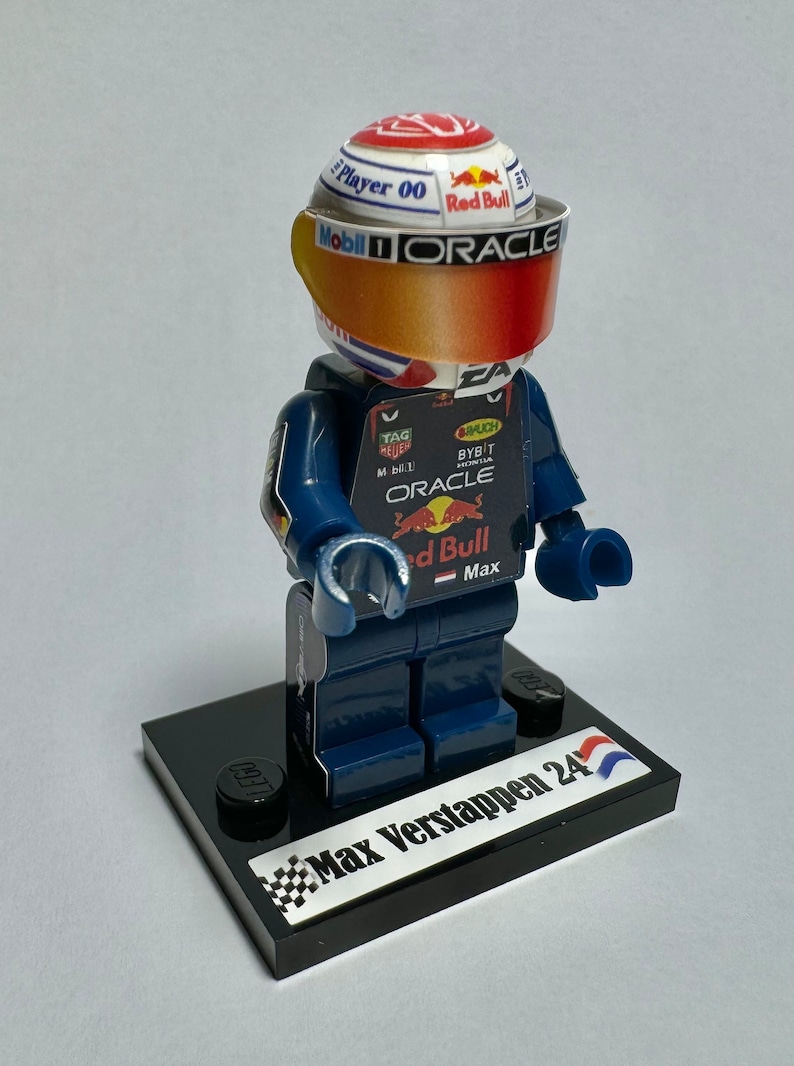 Max Verstappen 2024 Season Helmet Pilot Figure Driver Minifigure F1 ...