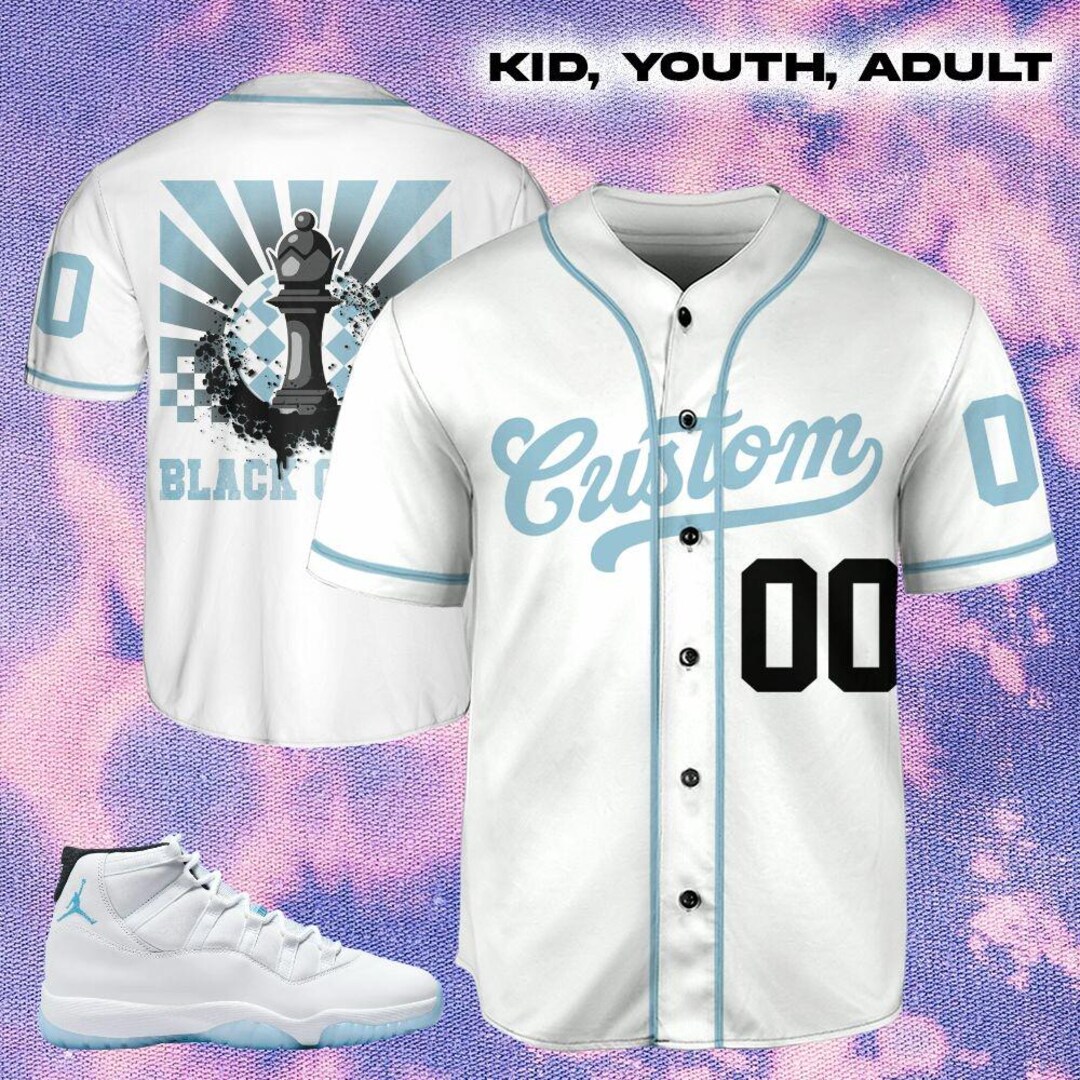 Black Queen Collection Jersey Custom AJ 11 Legend Blue Personalized ...