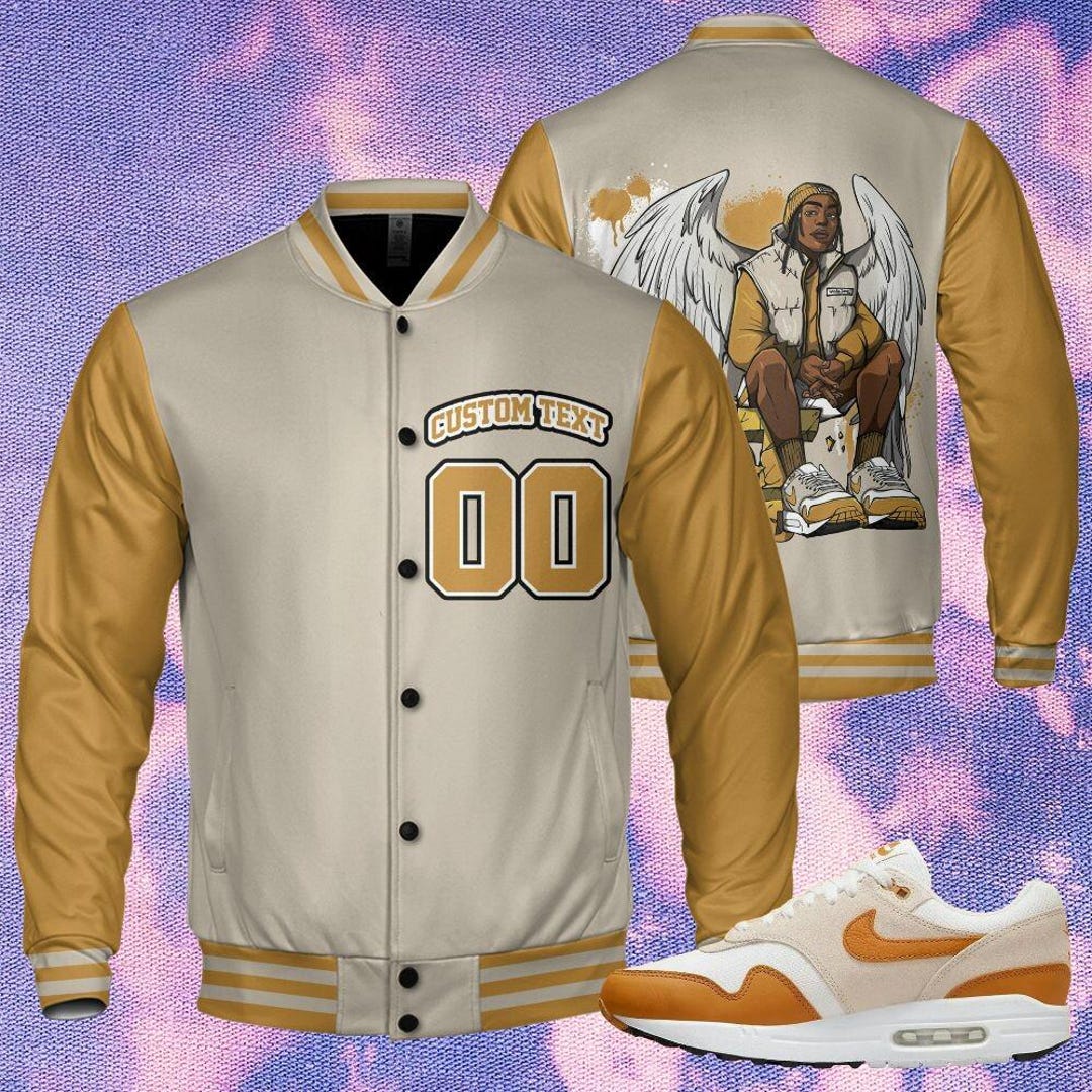 AM 1 SC Bronze Unisex Varsity Jacket, Just Blessed Varsity Custom ...