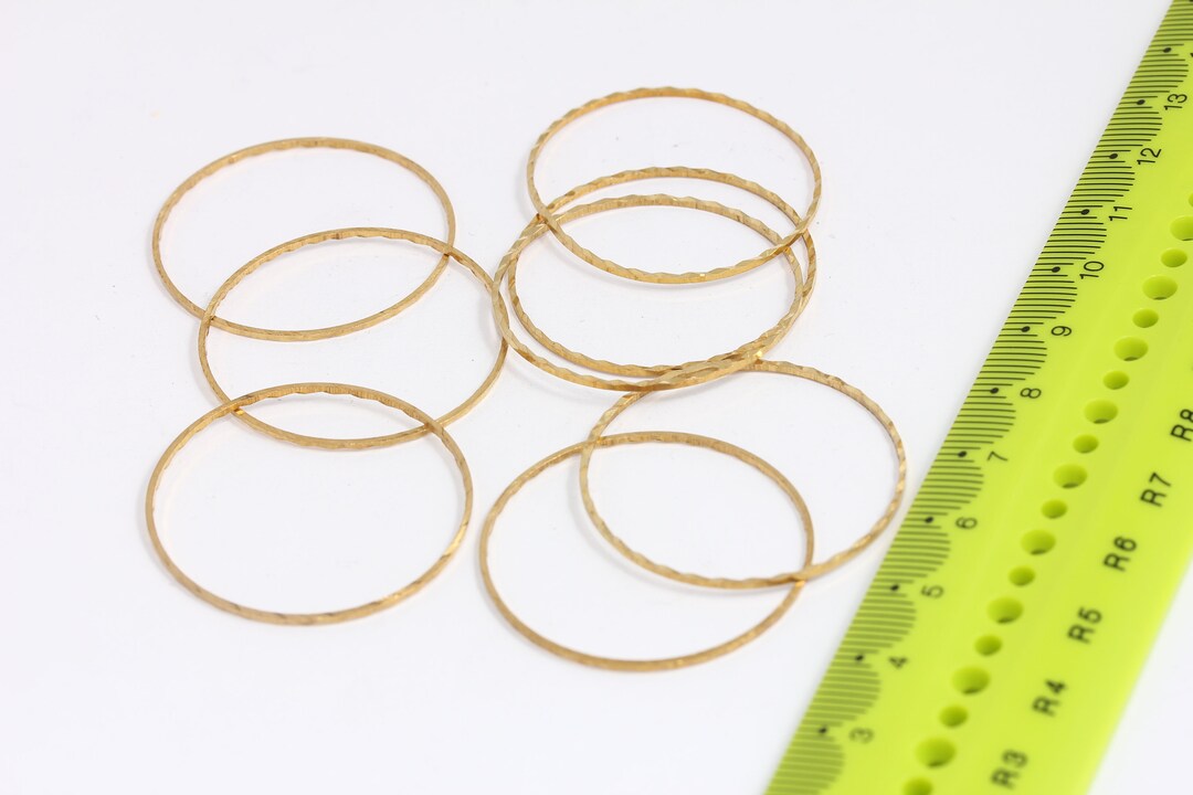 35mm Raw Brass Closed Ring, Connectors, Circle Connector, Simple ...