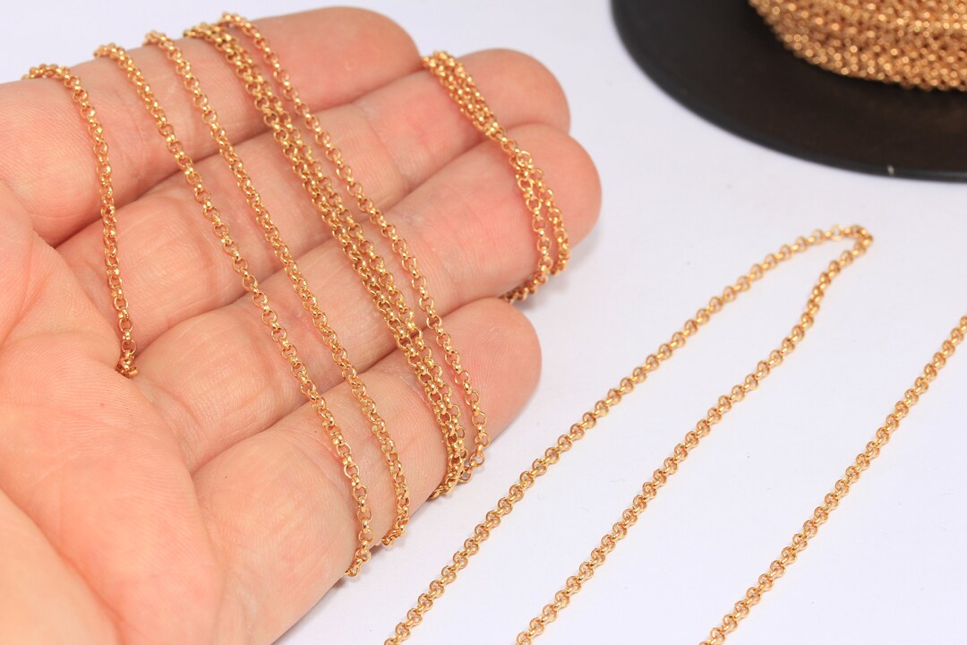 2mm Raw Brass Rolo Chain, Unsoldered Chain, Bulk Lot Chain, Unsoldered ...