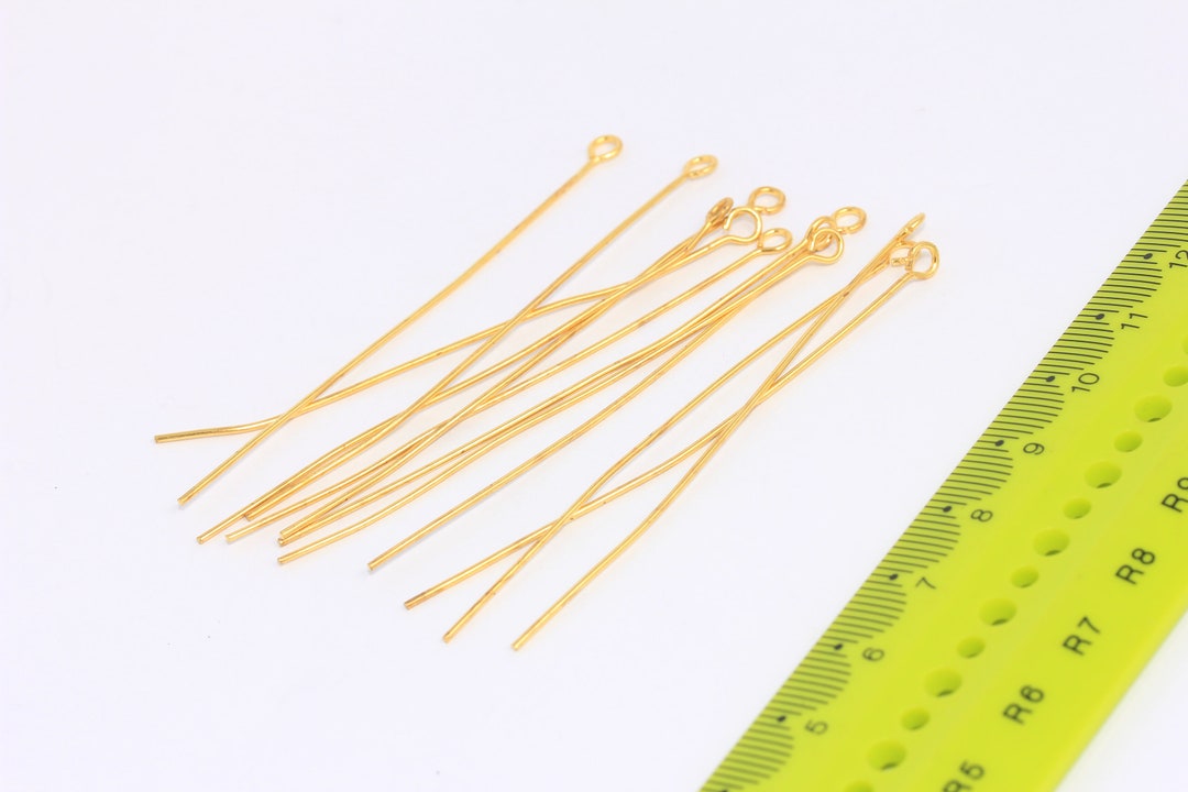 70mm Raw Brass Eye Pins, Hoop Eye Pins, Eye Pins With Loop, DIY Jewelry ...