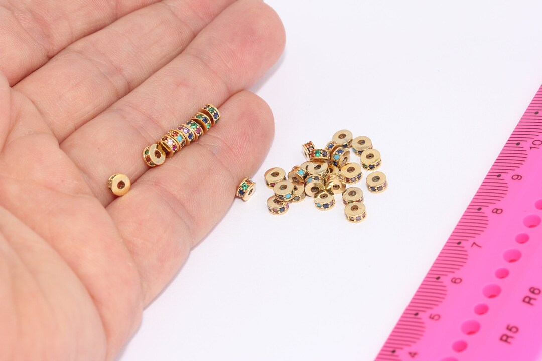 4,5mm Micro Pave Rondelle, Spacer Cz Rondelle, Cz Rondelle Beads, Cz ...