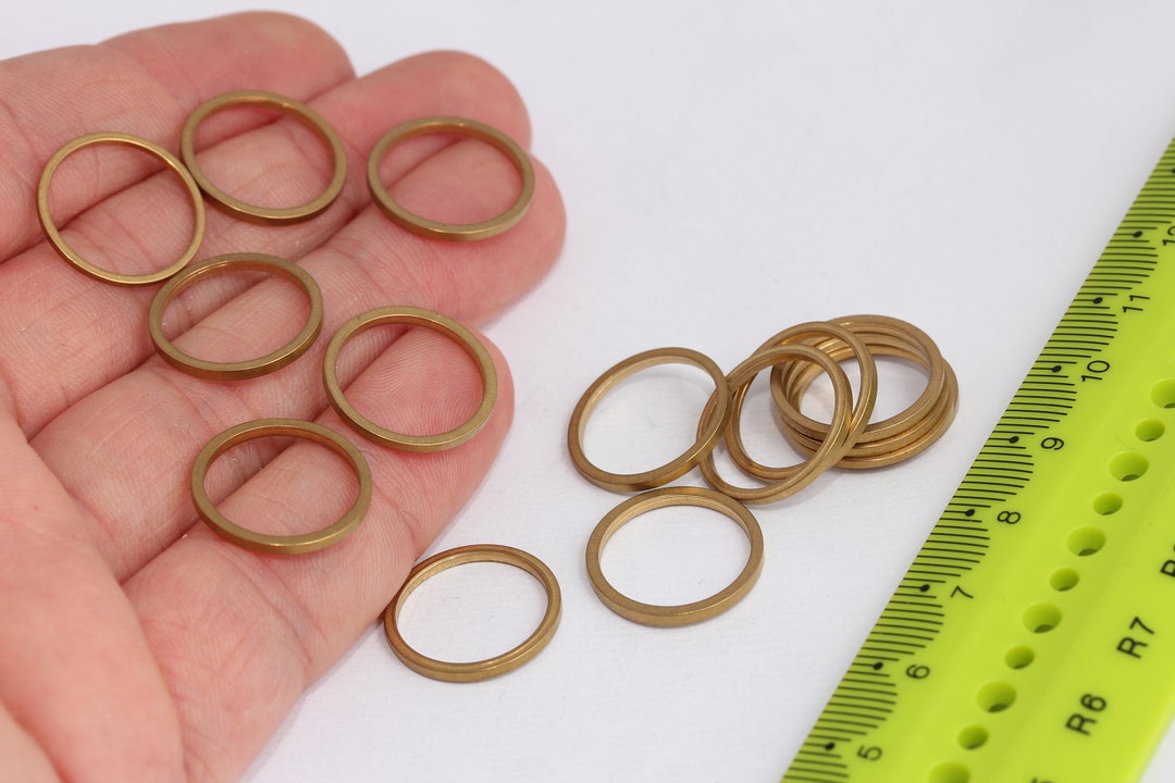 17mm Raw Brass Closed Ring, Connectors, Circle Connector, CHK246 17mm ...