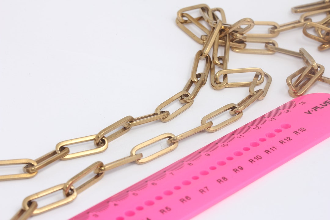 8x22mm Raw Brass Link Chain, Brass Cable Chain, Thick Link Chain, Bulk ...