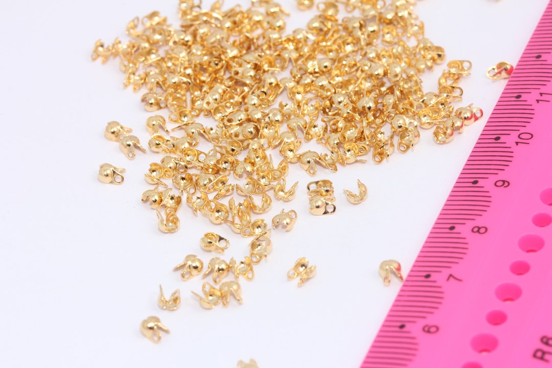 1mm 24k Gold Plated Crimp, Ball Chain Crimp, Chain Connector, Chain ...
