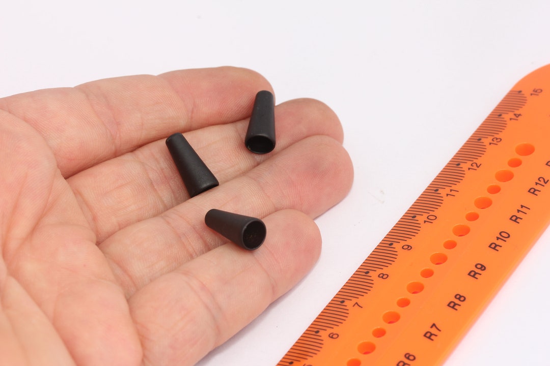 15mm Black Plated End Cap, Black Cone Cap, Long End Cap, Tassel End Cap ...