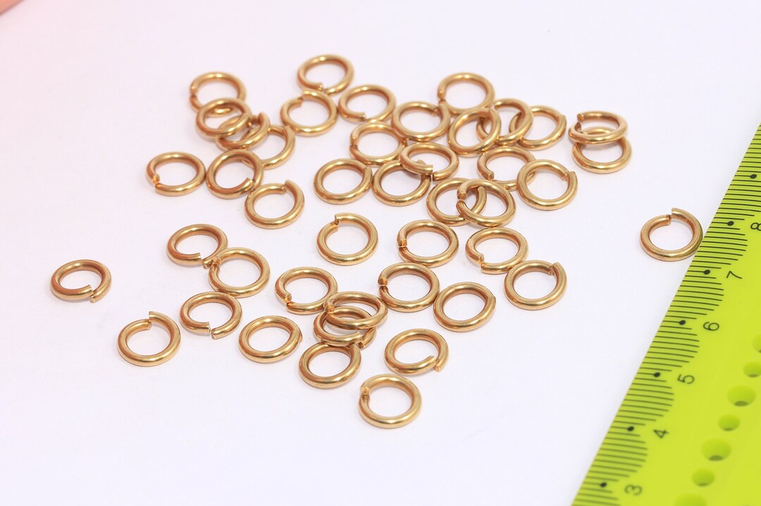 9mm 15 Gauge Raw Brass Jump Rings, Brass Connector, Open Jump Rings ...