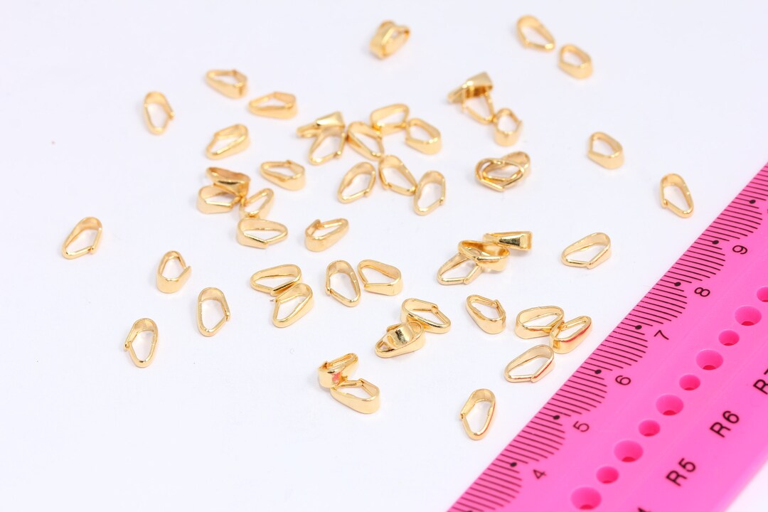 24k Shiny Gold Plated Gold Pinch Bails, Pendant Bails, Charm MBGCHK407 ...