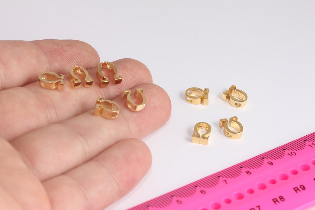 7x9mm 24k Shiny Gold Omega Letter, Omega Letter, Greek Letters, Omega ...