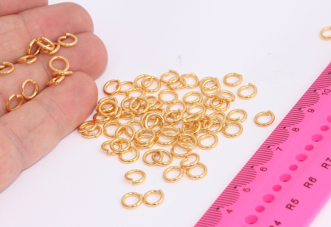 5mm 24k Shiny Gold Jump Rings, Gold Connector, Open Jump Rings, Bulk ...