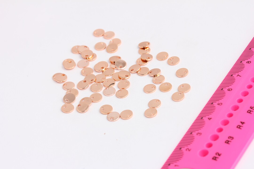 6mm Rose Gold Coins, Coin Charms, Drop Charms, Disc Charms, Rose Gold ...