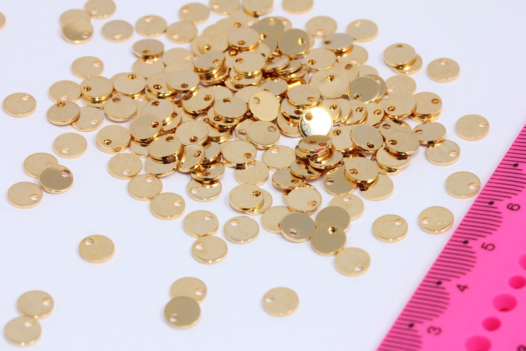 6mm 24k Shiny Gold Plated Coins, Coin Charms, Drop Charms, Round Charms ...