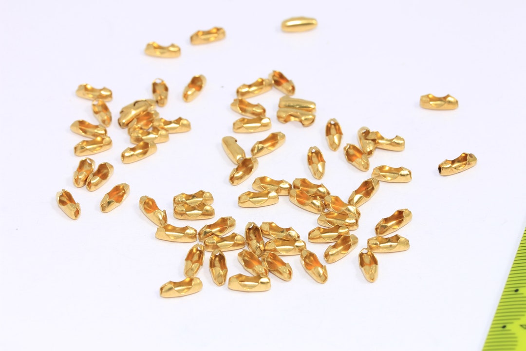 Raw Brass Ball Chain Clasps, Fits 1mm and 1,2mm Ball Chain, Bead Tips ...