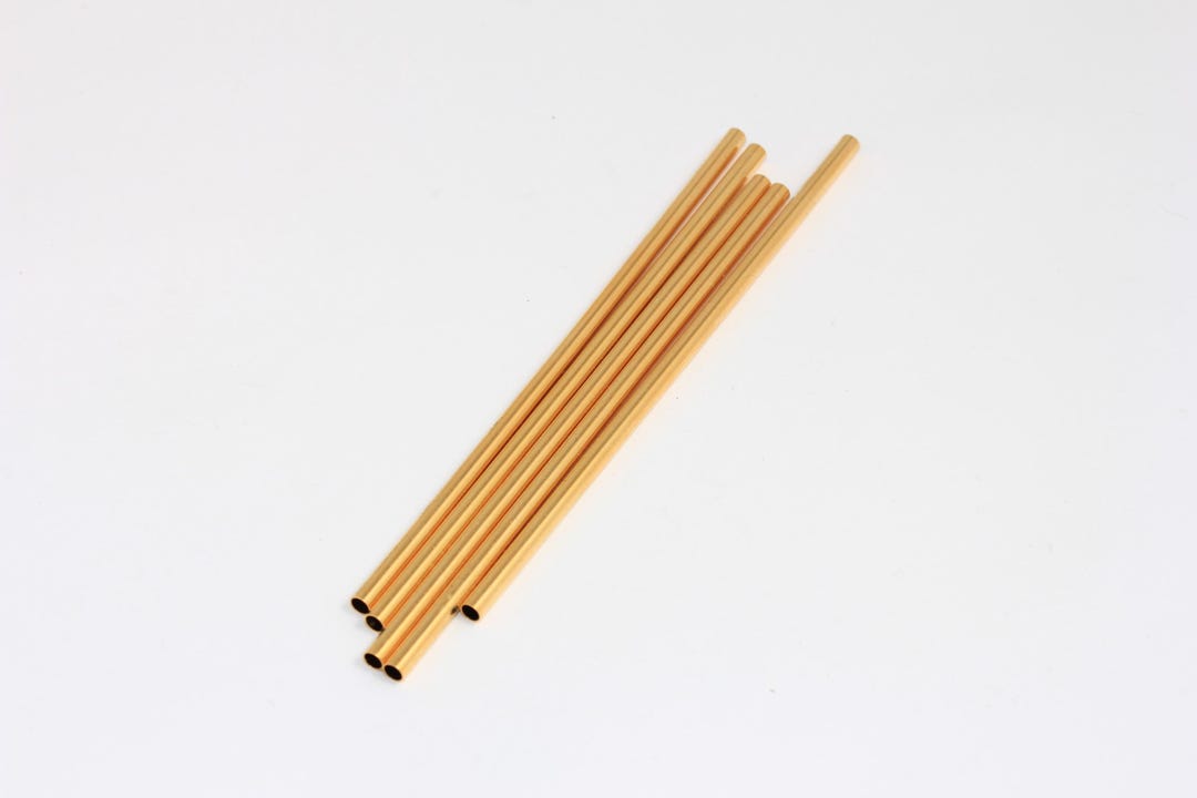 3x100mm 24k Shiny Gold Tubes, Tube Beads, Long Tube Beads, Round Tubes ...