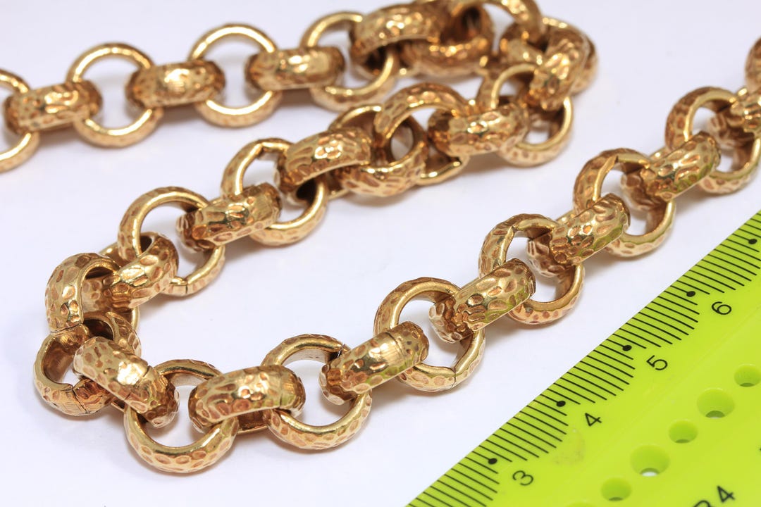 12mm Raw Brass Rolo Chain, Soldered Chain, Bulk Lot Chain, Ring Link ...