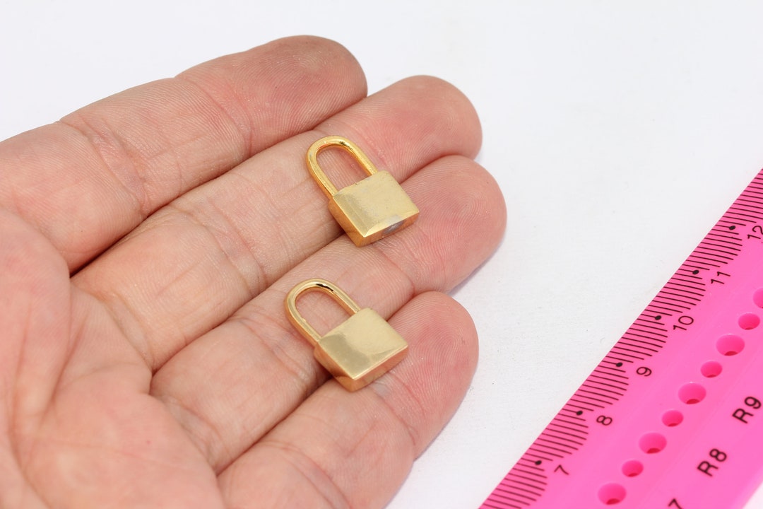 11x17mm 24k Shiny Gold Plated Padlock Charms, Mini Lock MBGMTE1250 - Etsy