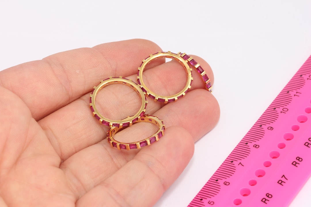 Shiny Gold Rings, Micro Pave Ruby Stone Rings, Cubic Zirconia Rings ...