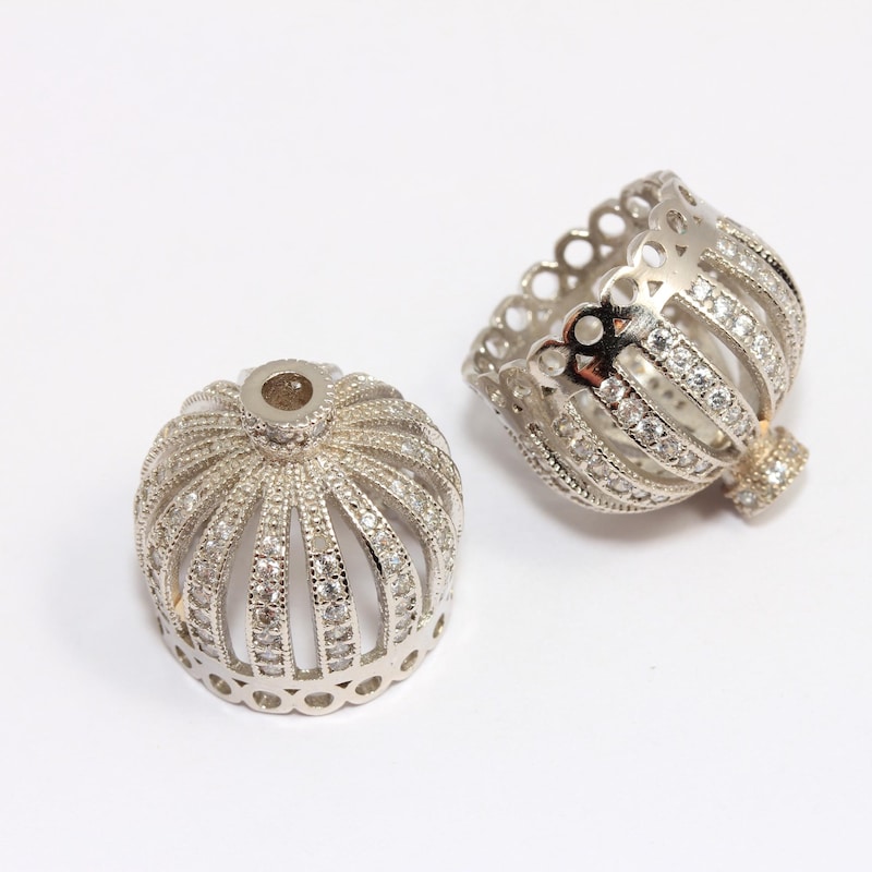 Micro Pavé End Caps - Etsy