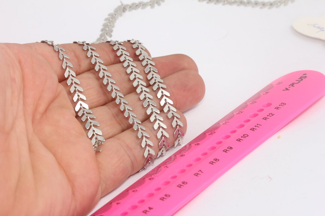 6mm Rhodium Plated Arrow Chains, Arrow Bar Chains, Chevron Chain, Bulk ...
