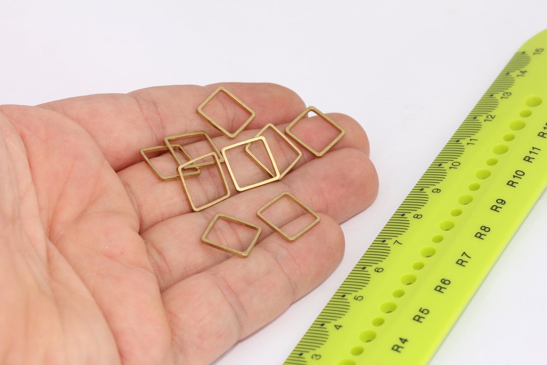 12x12mm Raw Brass Square Charms, Square Pendant, Geometric Charms ...